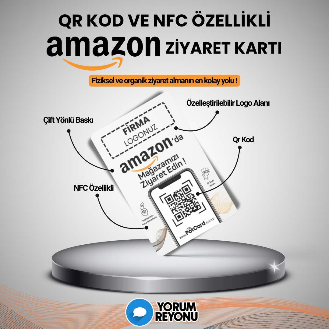 NFC ve QR Kodlu Amazon Ziyaret Kartı Satın Al | Yorum Reyonu
